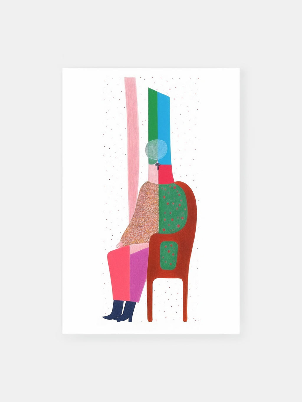 Abstract Sitting Figure Poster - Klumo Shop