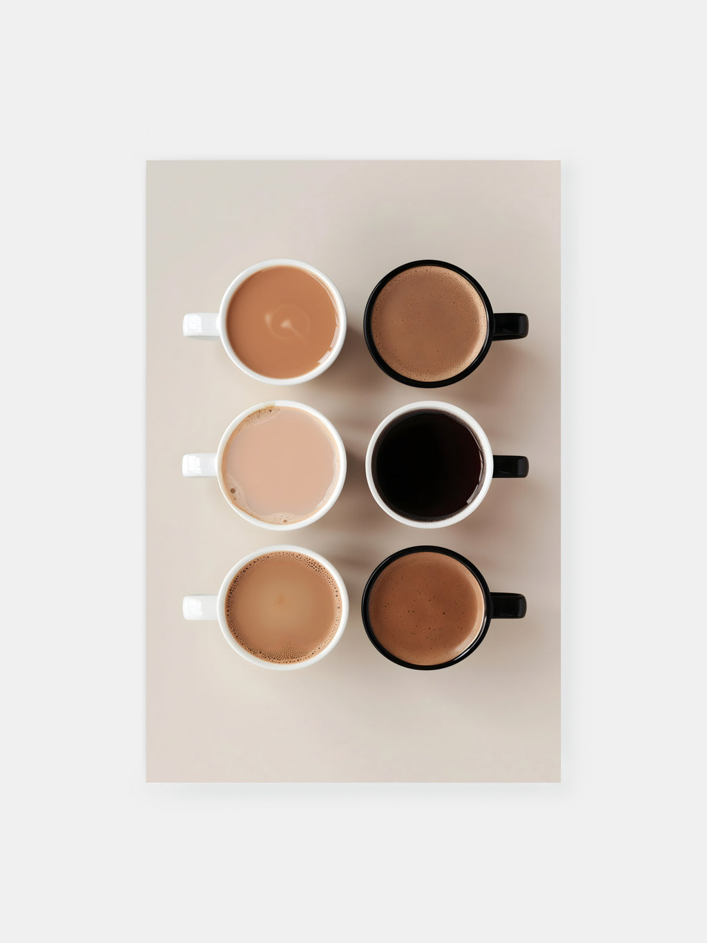 Coffee Color Chart Modern Poster - Klumo Shop