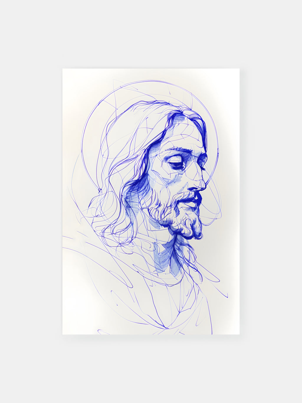 Jesus Christ Line Art Minimalistic Poster - Klumo Shop