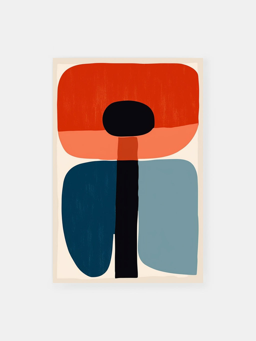 Mid-century Red Poppy Poster - Klumo Shop