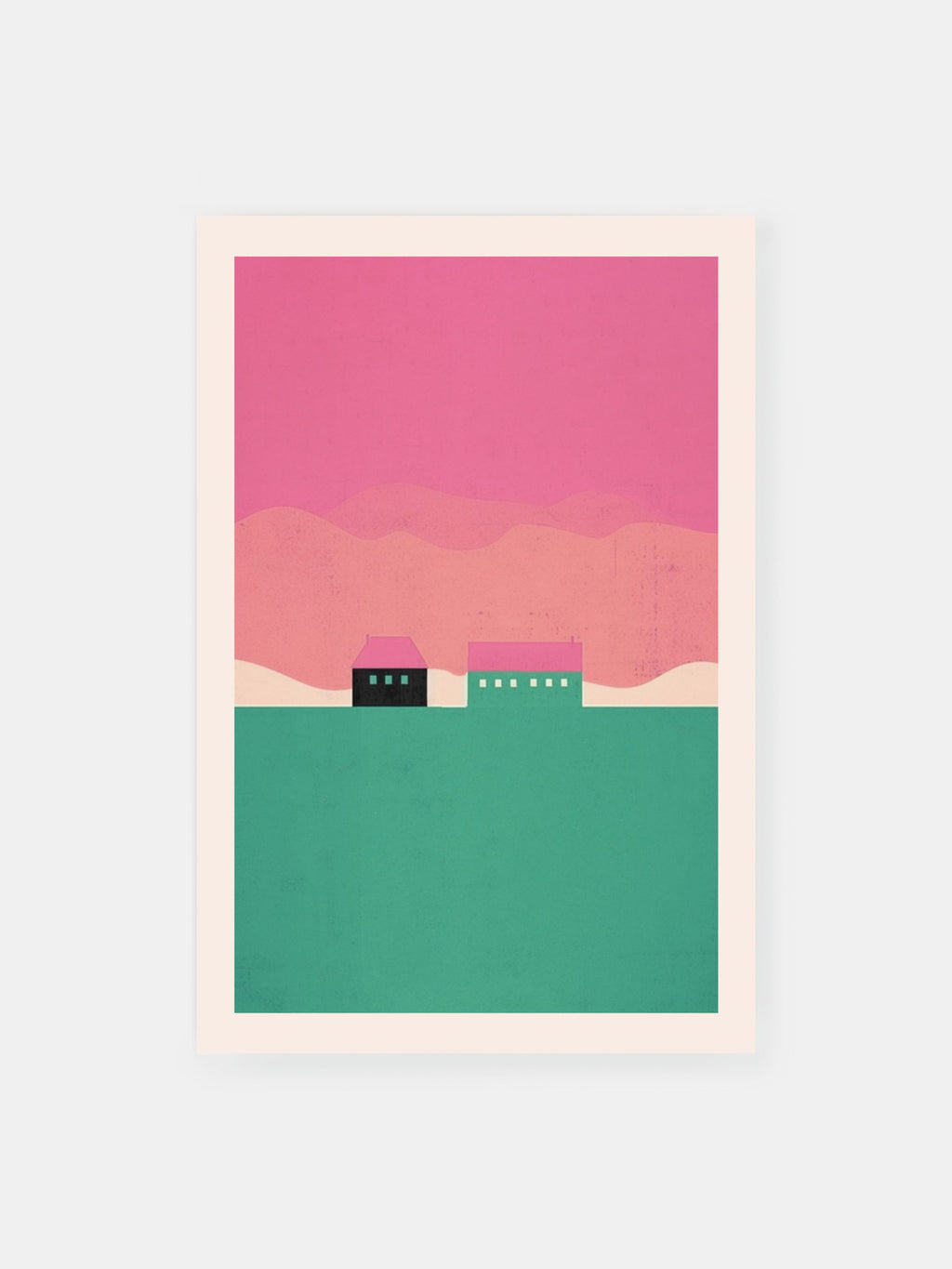 Minimalist Countryside Houses Poster Klumo Shop