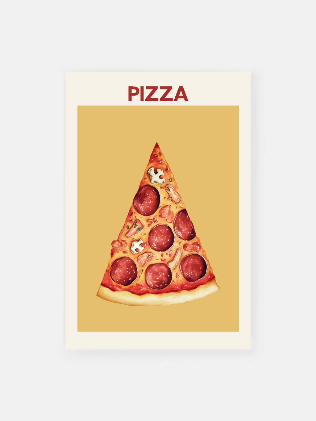 Pepperoni Mushroom Pizza Slice Poster - Klumo Shop