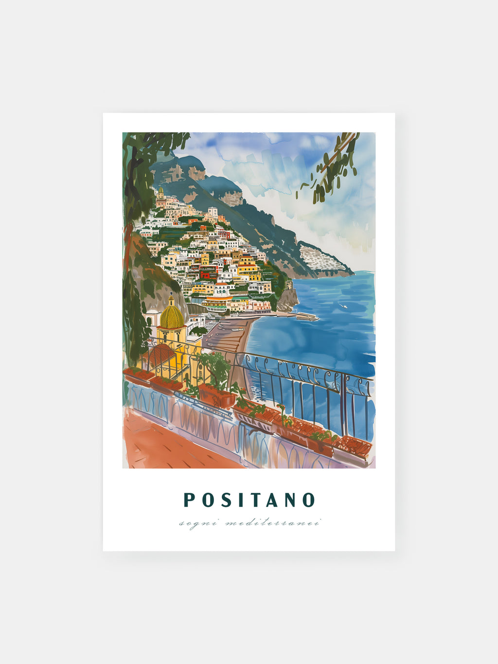 Positano Italy Travel Gifts Poster - Klumo Shop