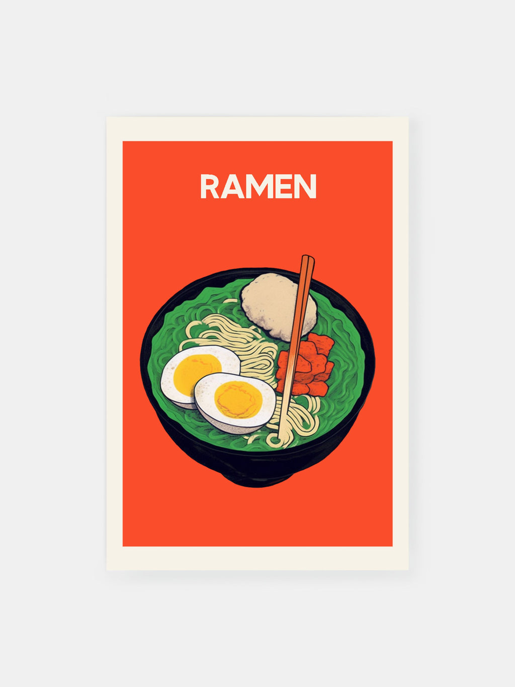 Ramen Pop Art Red Poster - Klumo Shop