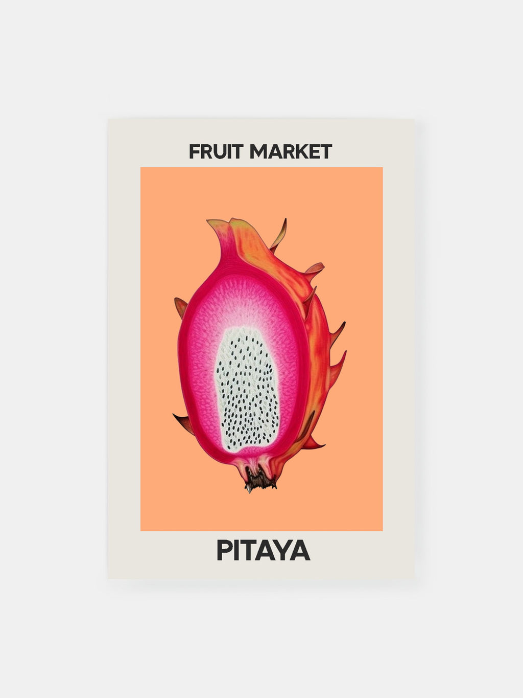 Red Pitaya from Fruit Market Poster - Klumo Shop