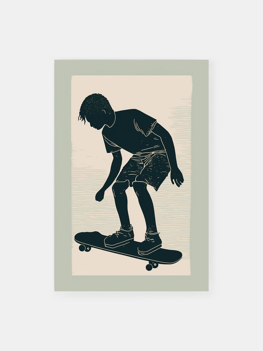 Woodcut Skater Life Poster - Klumo Shop